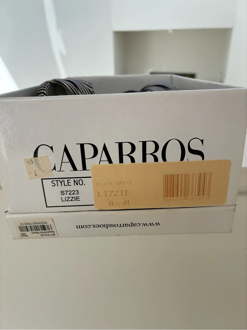 Caparros | Shoes | Caparros Black And White Striped Peeptoe Heel | Poshmark